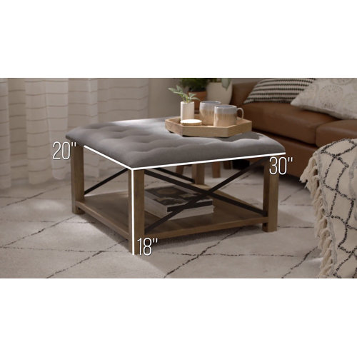 Gracie Oaks Grube 30 Wide Tufted Square Cocktail Ottoman With Storage